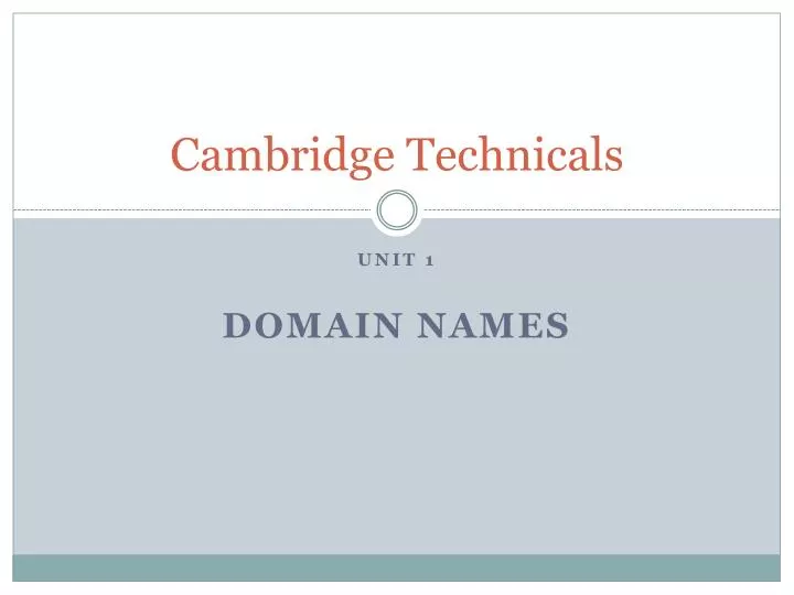 PPT - Cambridge Technicals PowerPoint Presentation, free download - ID ...
