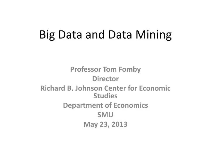 PPT - Big Data and Data Mining PowerPoint Presentation, free download - ID:1787930