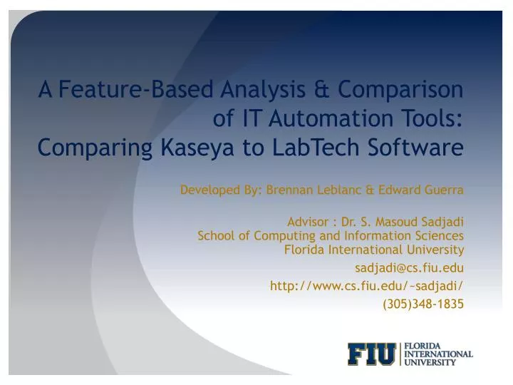 PPT - A Feature-Based Analysis & Comparison of IT Automation Tools ...