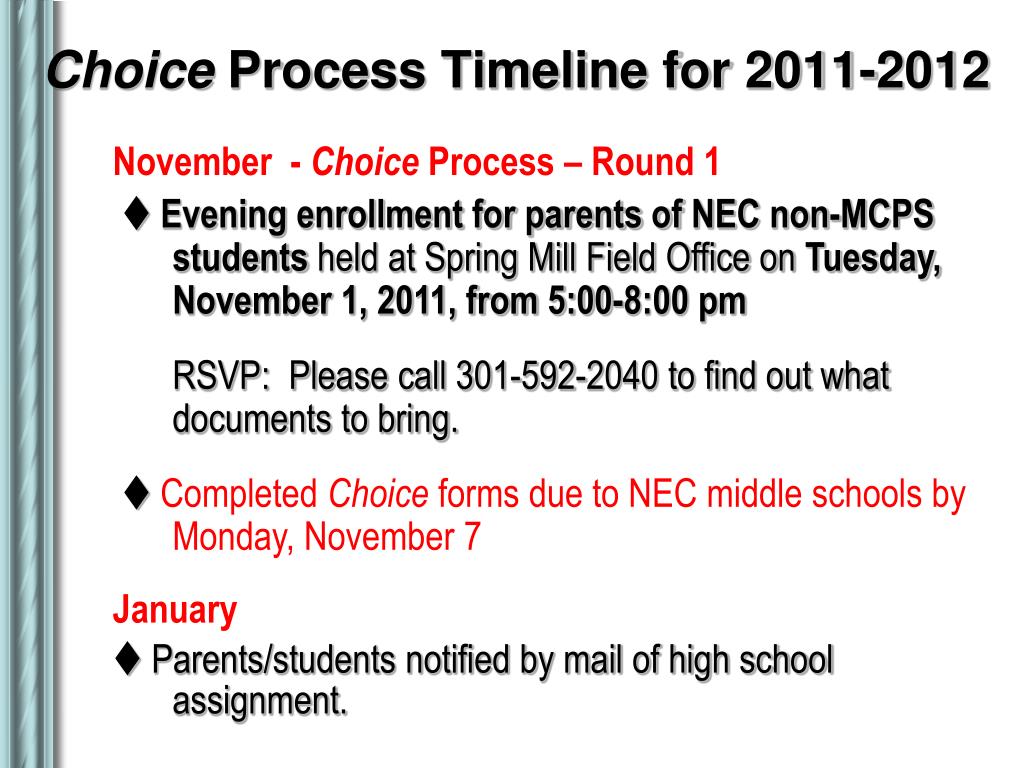 PPT - The Choice Process in the Northeast Consortium (NEC) for Students ...