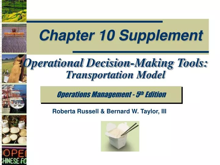 PPT - Operational Decision-Making Tools: Transportation Model ...