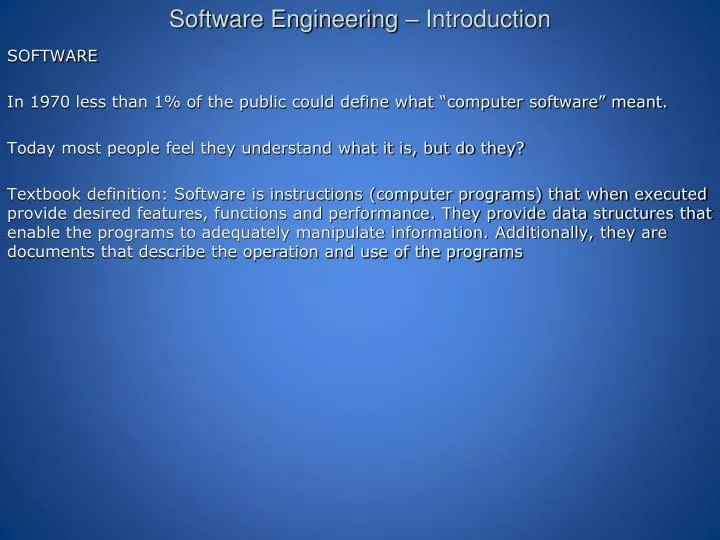 PPT - Software Engineering – Introduction PowerPoint Presentation, free ...