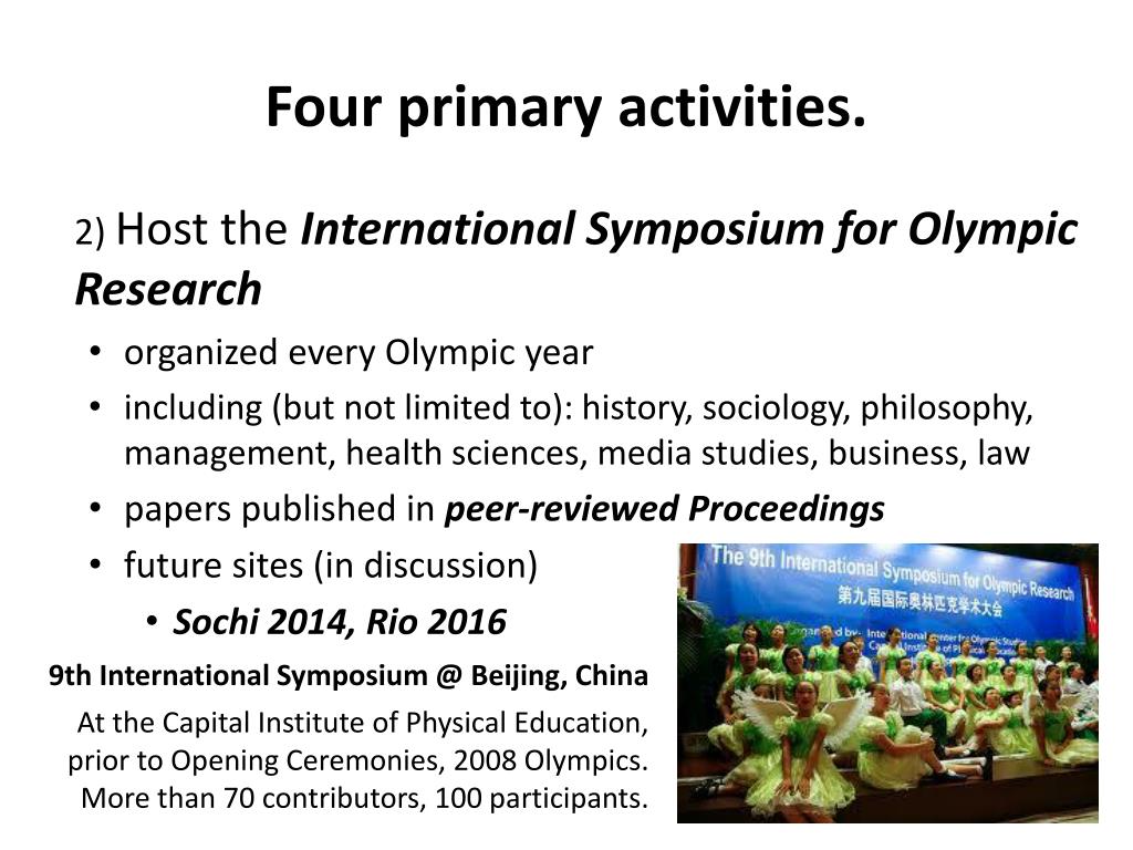 PPT - Research and Activities of Olympic Study Centres : An Overview of ...