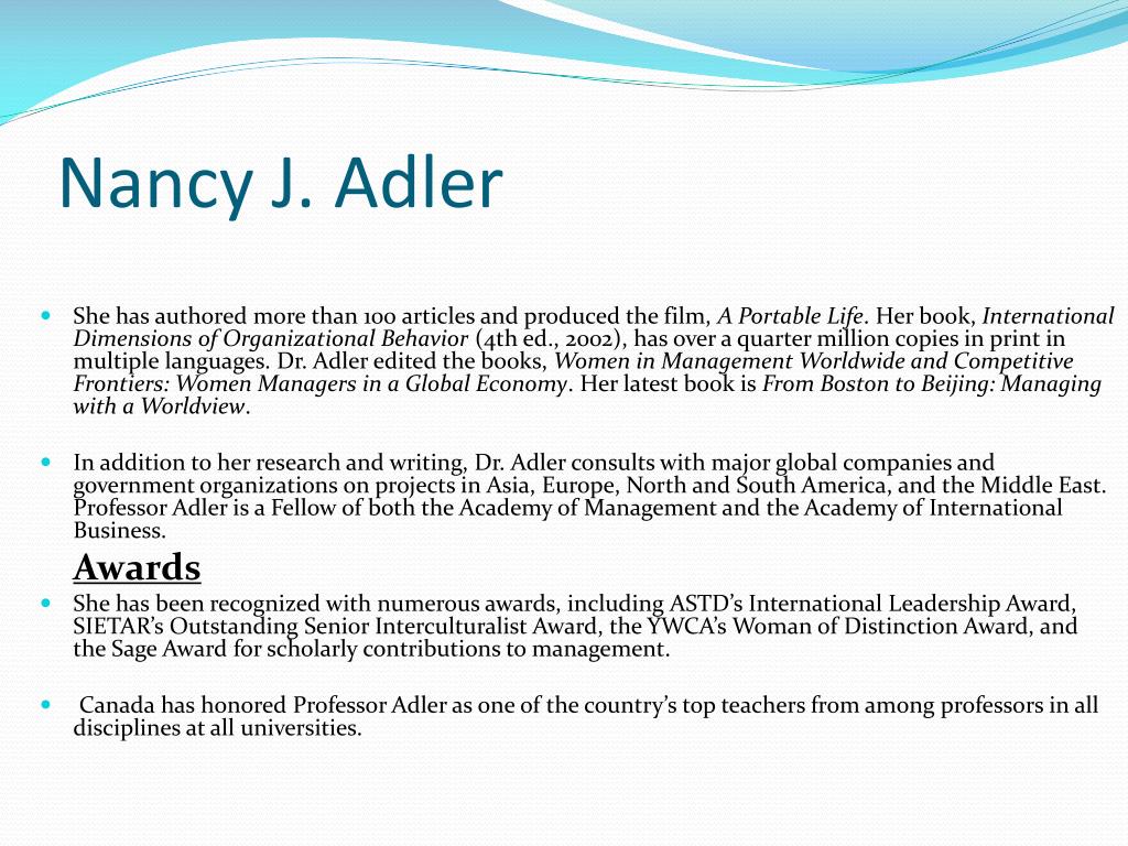 PPT - Communicating Across Cultures Nancy J. Adler Presented by Patrick ...