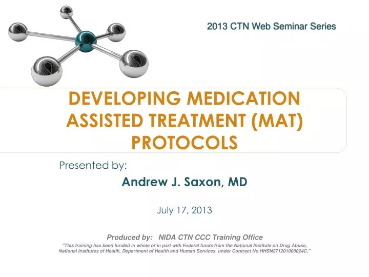 PPT - DEVELOPING MEDICATION ASSISTED TREATMENT (MAT) PROTOCOLS ...