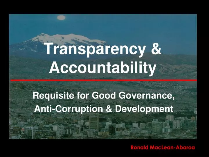 PPT - Transparency & Accountability PowerPoint Presentation, free ...
