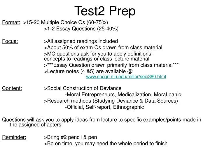 PPT - Test2 Prep PowerPoint Presentation, free download - ID:1790618