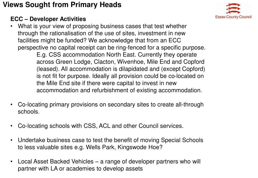 PPT - EDUCATION ESTATES STRATEGY Primary Head Teachers – Slide Pack 26 ...