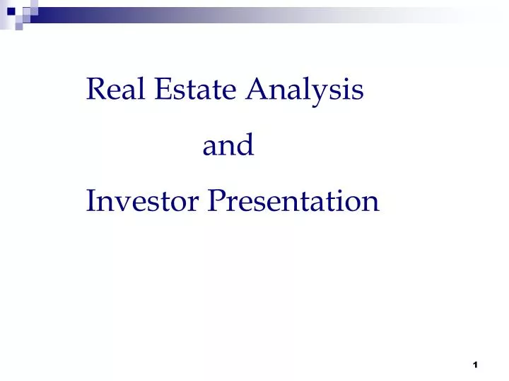 PPT - Real Estate Analysis and Investor Presentation PowerPoint ...