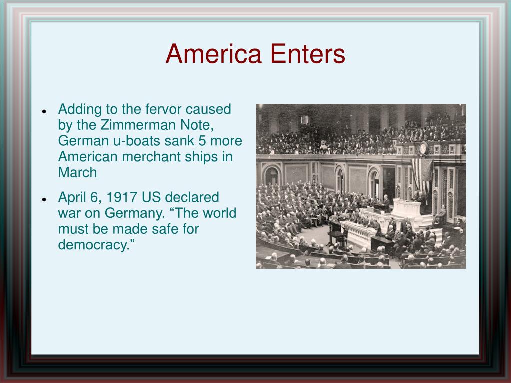 PPT - The Great War American involvement in World War I PowerPoint ...