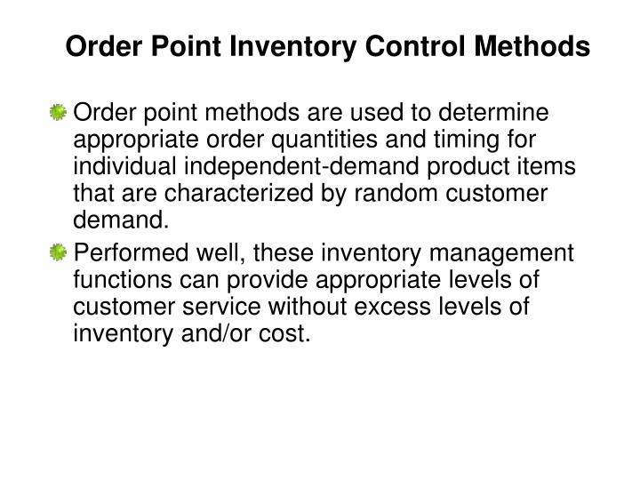PPT - Chapter 11. Order Point Inventory Control Methods PowerPoint ...