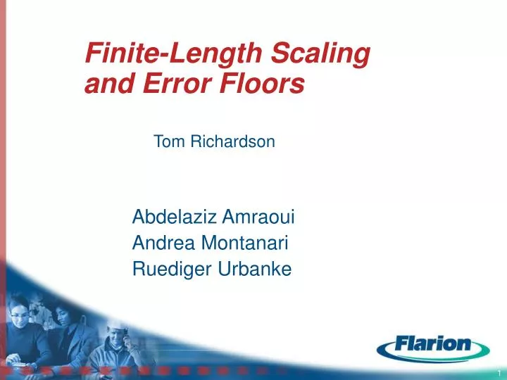 Ppt Finite Length Scaling And Error Floors Powerpoint Presentation