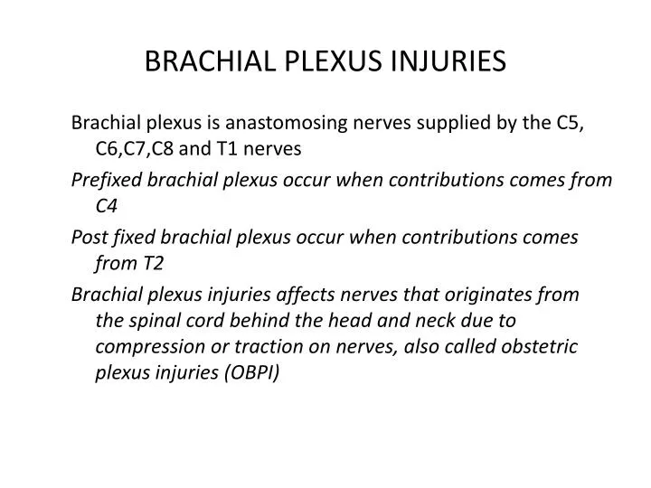 PPT - BRACHIAL PLEXUS INJURIES PowerPoint Presentation, free download ...