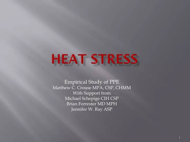 PPT - Heat Stress PowerPoint Presentation, free download - ID:1793218