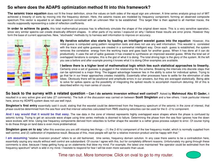 PPT - So where does the ADAPS optimization method fit into this ...