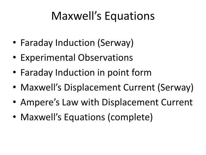 PPT - Maxwell’s Equations PowerPoint Presentation, free download - ID ...