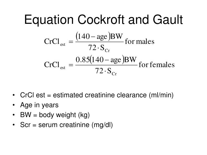 Creatinine Clearance Equation Female - Tessshebaylo