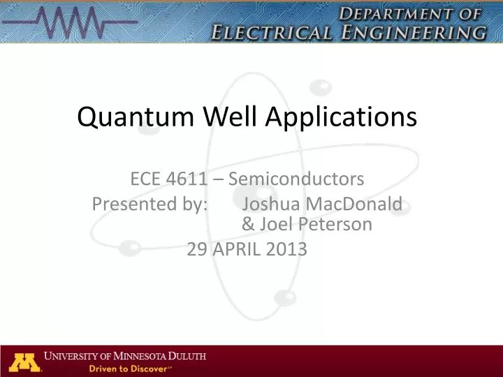 PPT - Quantum Well Applications PowerPoint Presentation, free download ...