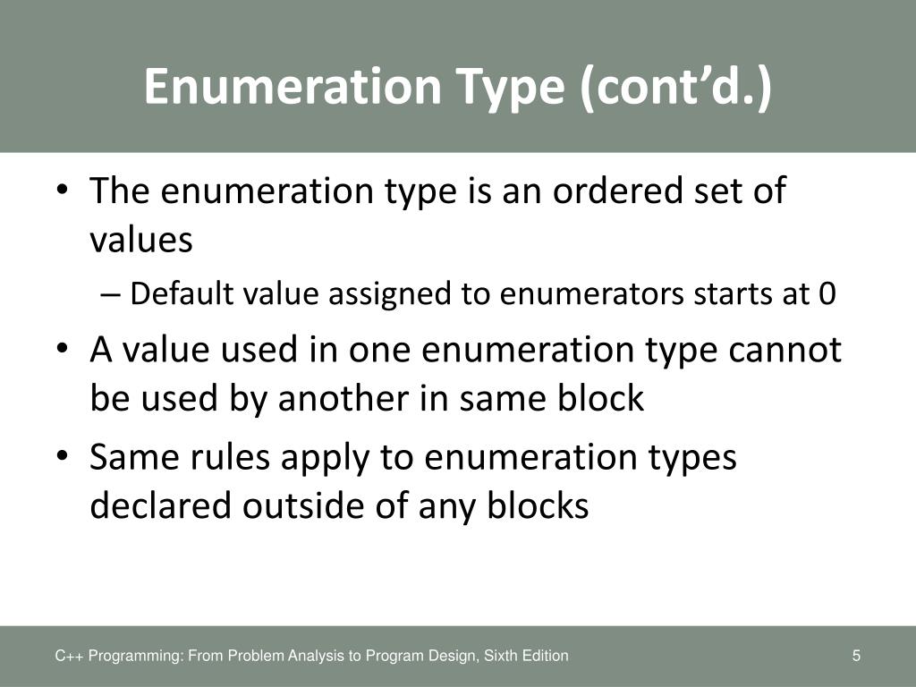 Ppt Chapter 7 User Defined Simple Data Types Namespaces And The String Type Powerpoint 7435