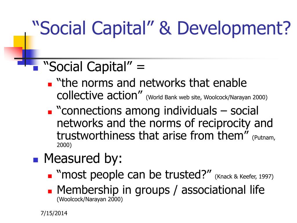 PPT - Social Capital and Basic Goods: The Cautionary Example of ...