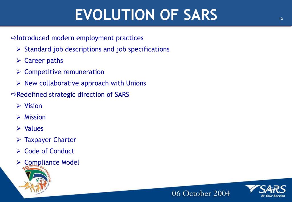 PPT - LEADING THE WAY IN TRANSFORMATION: THE SARS SUCCESS STORY! Pravin ...