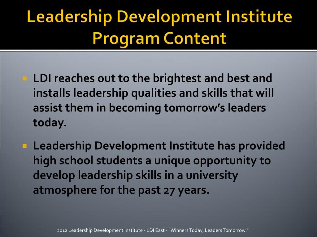 PPT - Eastern Region Leadership Development Institute William Mills ...