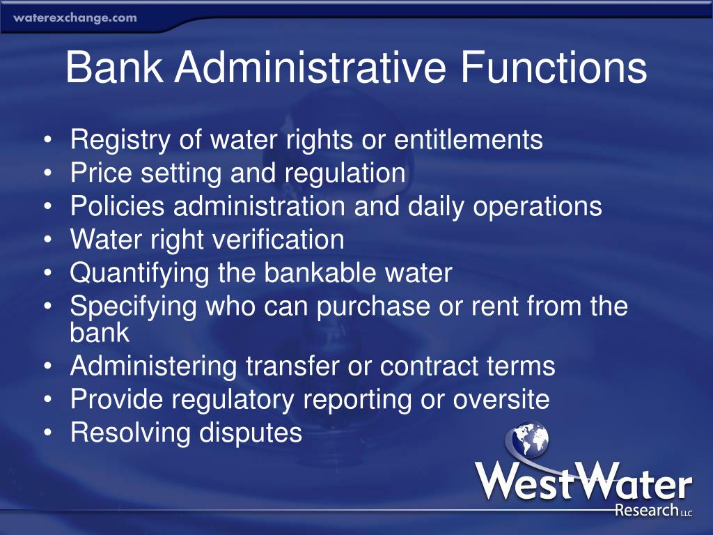 PPT - An Overview of Water Banks in the United States: Mechanisms and ...
