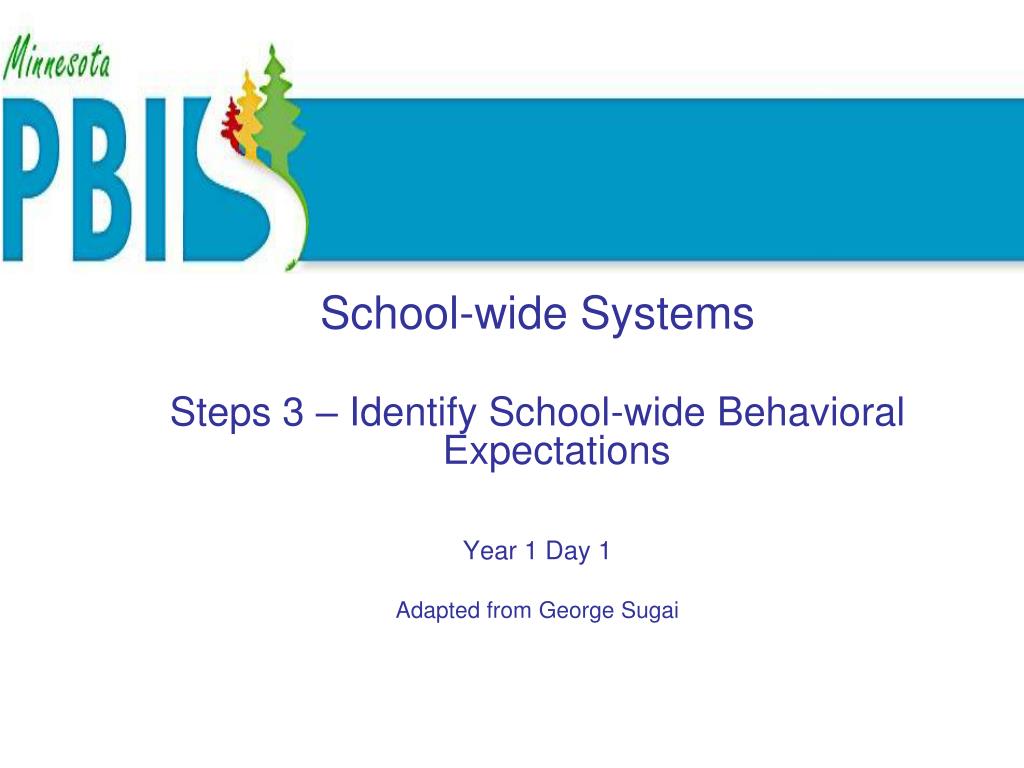 PPT - School-wide Systems Steps 3 – Identify School-wide Behavioral ...