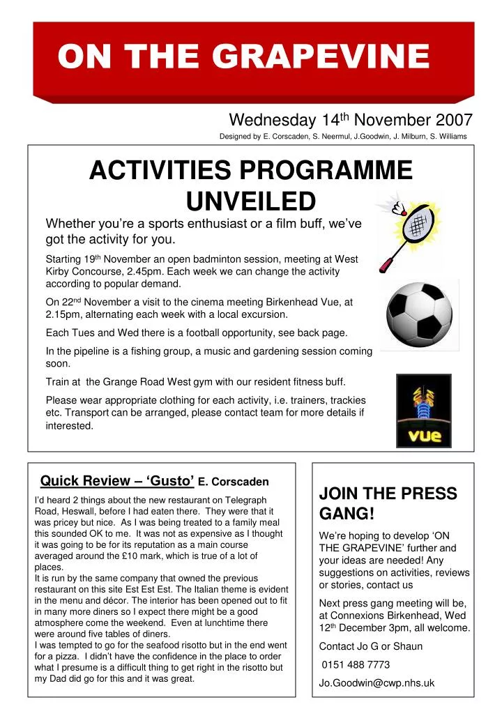 PPT - ON THE GRAPEVINE PowerPoint Presentation, free download - ID:1794707