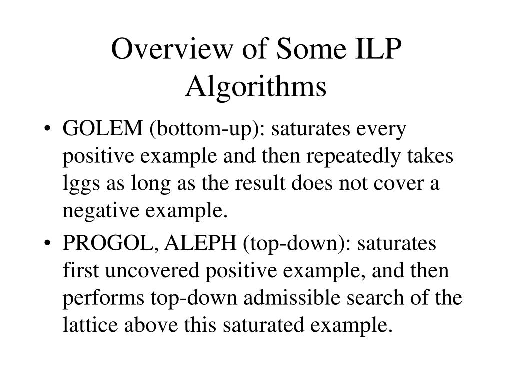 Ppt Inductive Logic Programming The Problem Specification Powerpoint Presentation Id1794991