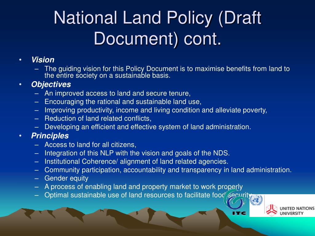 PPT - The National Land Policy Development under the New Constitutional ...