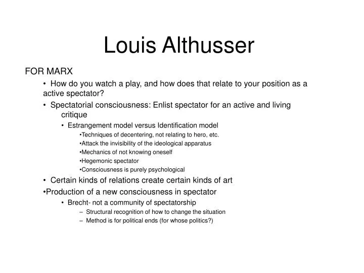 PPT - Louis Althusser PowerPoint Presentation, free download - ID:1795459