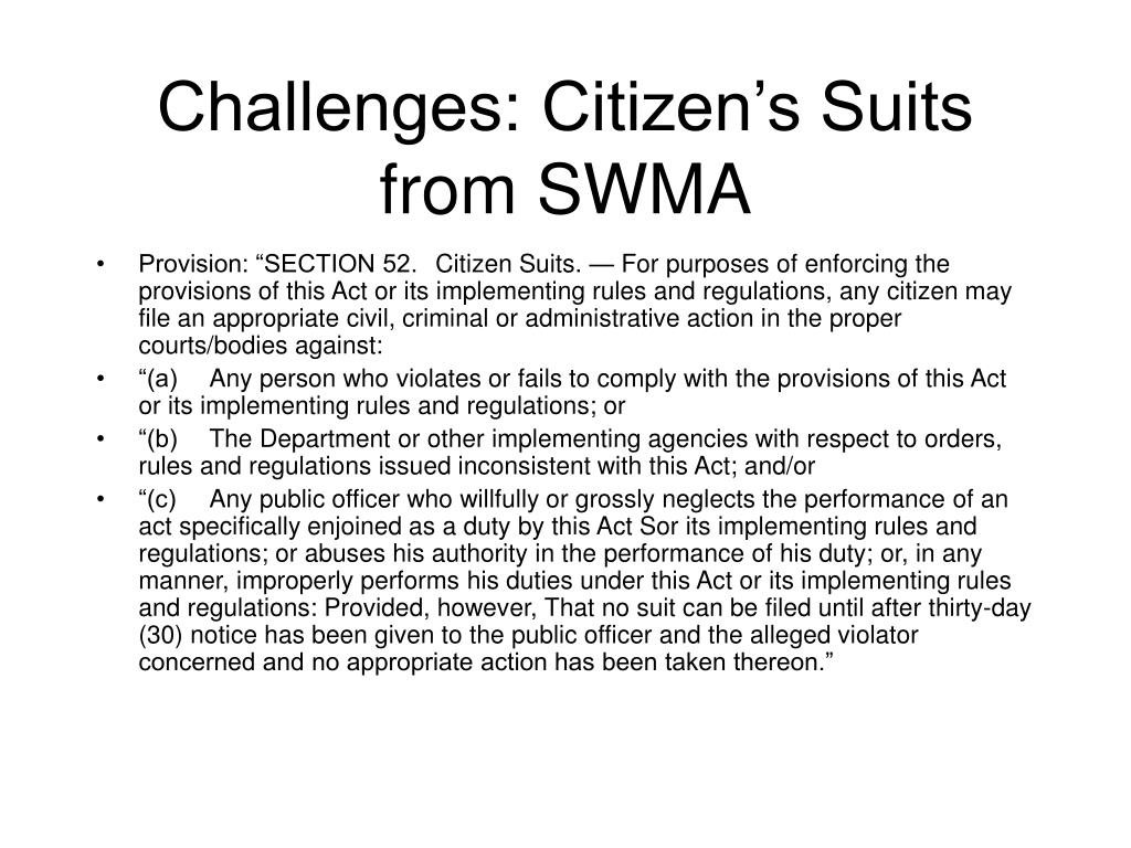 PPT - Citizen’s Suits and Environmental Protection in the Philippines ...