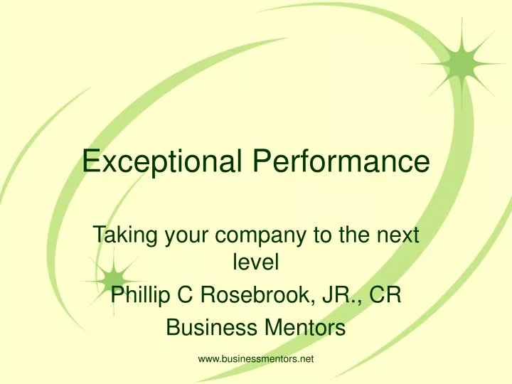 PPT - Exceptional Performance PowerPoint Presentation, free download ...