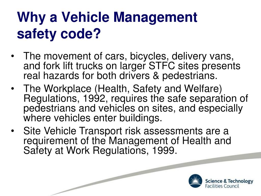 PPT SHE Code 2 Safe Movement Of Vehicles On STFC Sites PowerPoint PPT SHE Code 2 Safe Movement Of Vehicles On STFC Sites PowerPoint