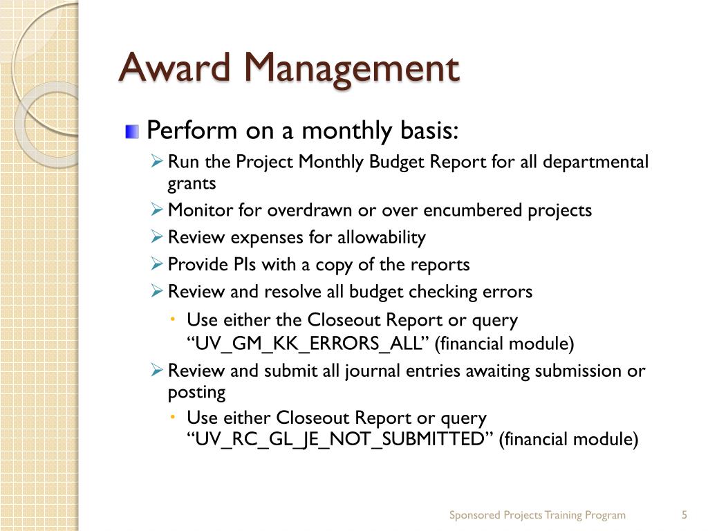PPT - Grant Financial Management Post Award PowerPoint Presentation ...