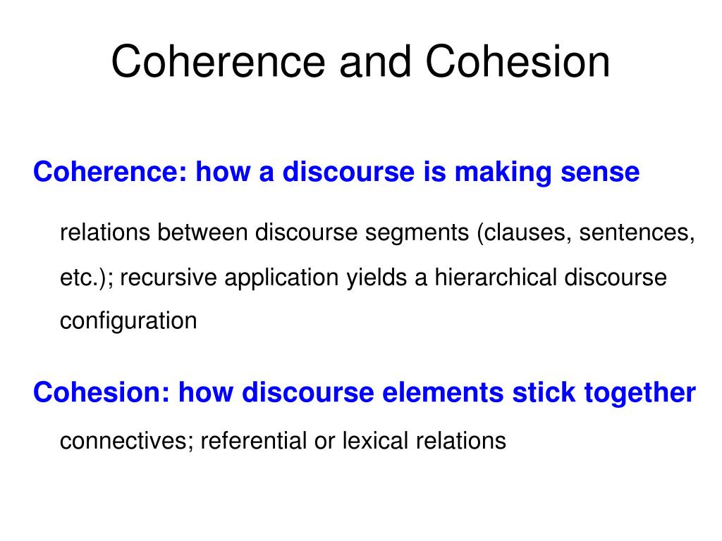 PPT On The Interaction Of Relational Coherence And Lexical Cohesion