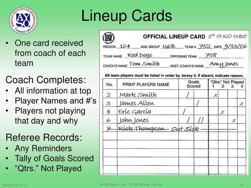 PPT - AYSO Region 1447 U5/6 & U7/U8 Referee Training 2011/2012 PowerPoint Presentation - ID:1797314