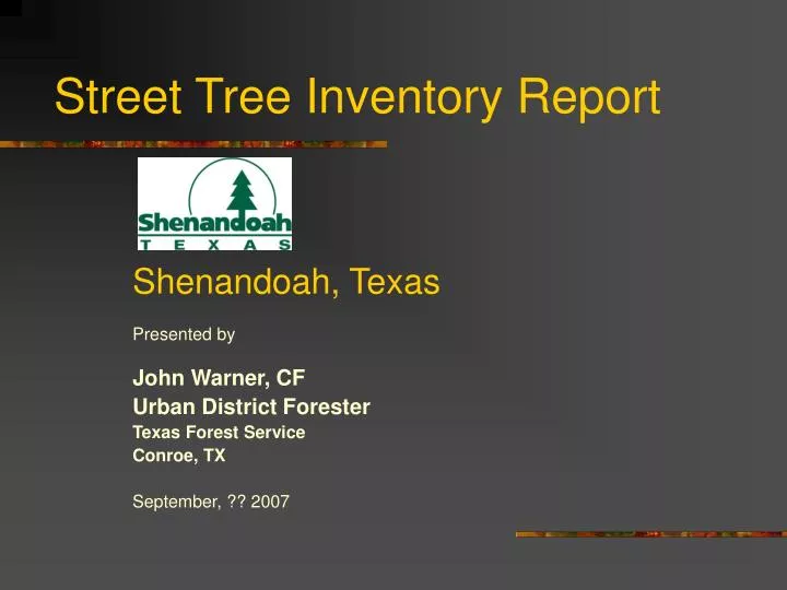 PPT - Street Tree Inventory Report PowerPoint Presentation, free ...