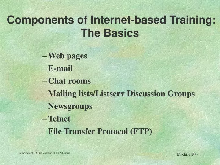 PPT - Components of Internet-based Training: The Basics PowerPoint ...