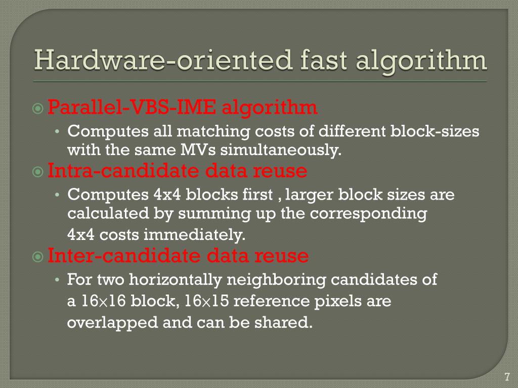 Ppt Algorithm And Architecture Design Of Power Oriented H264avc Baseline Profile Encoder For