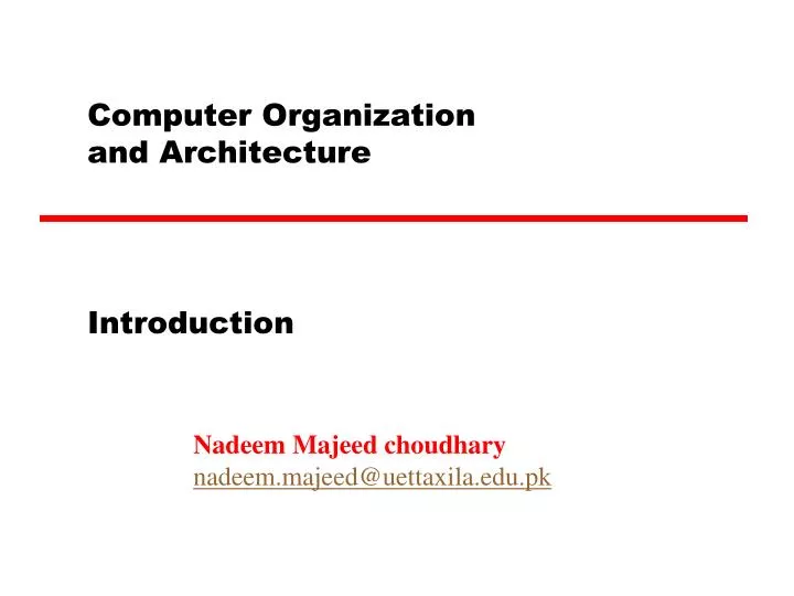 PPT - Computer Organization and Architecture PowerPoint Presentation ...