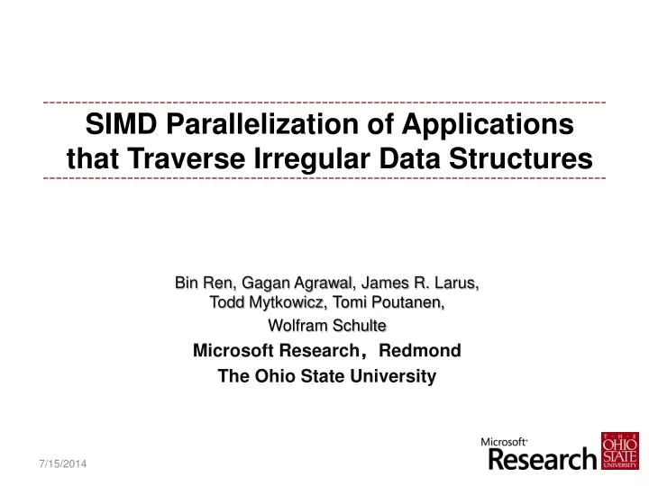 Ppt Simd Parallelization Of Applications That Traverse Irregular Data 3977