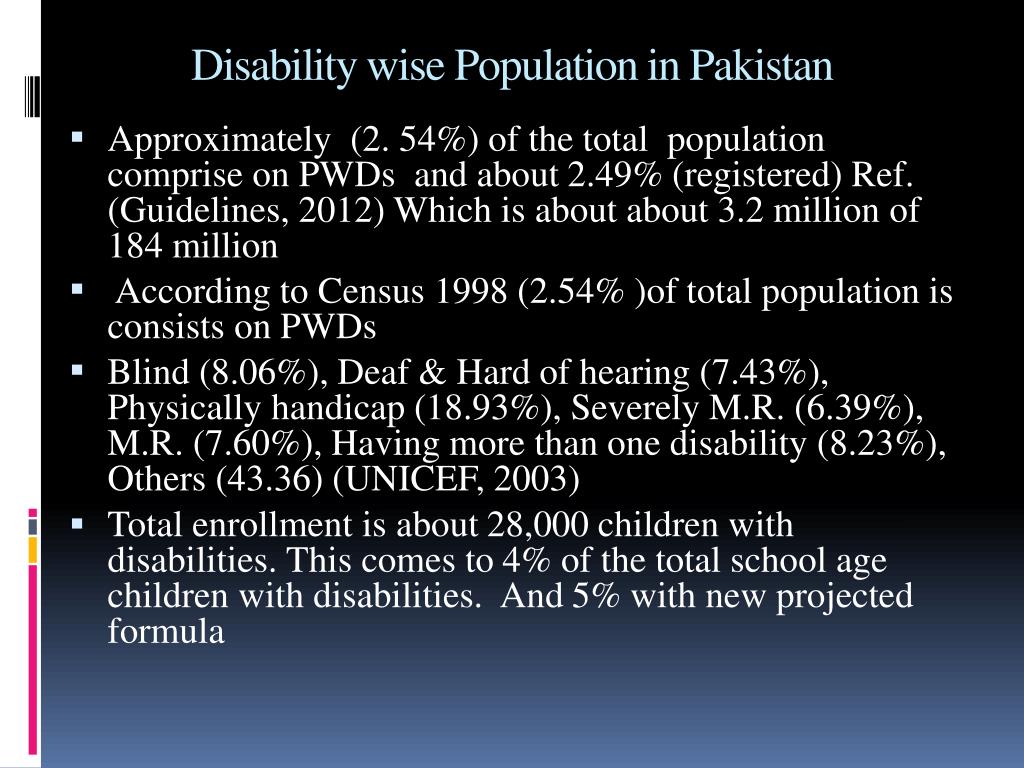 PPT - Population/Types of Disabilities, Assessment, Prevention ...