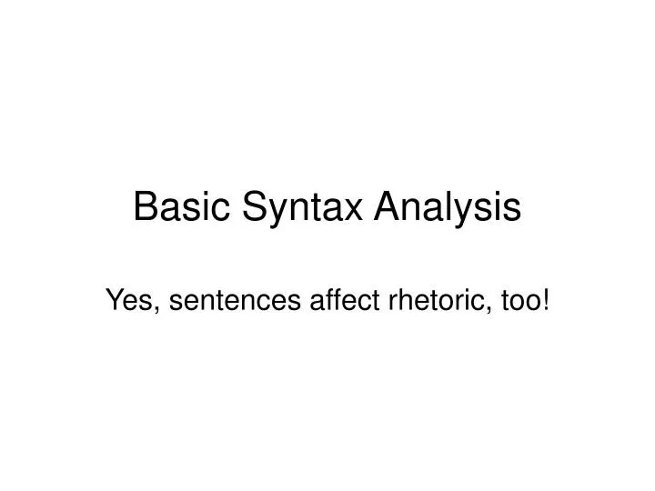 PPT - Basic Syntax Analysis PowerPoint Presentation, free download - ID ...