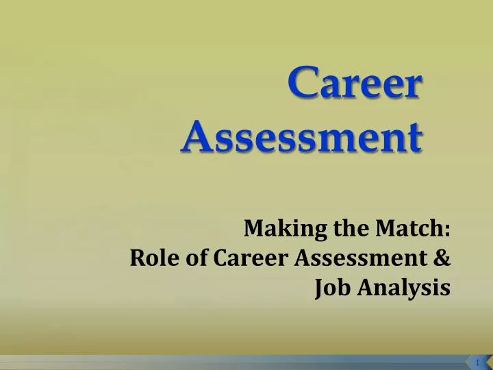 PPT - Career Assessment PowerPoint Presentation, free download - ID:1798304