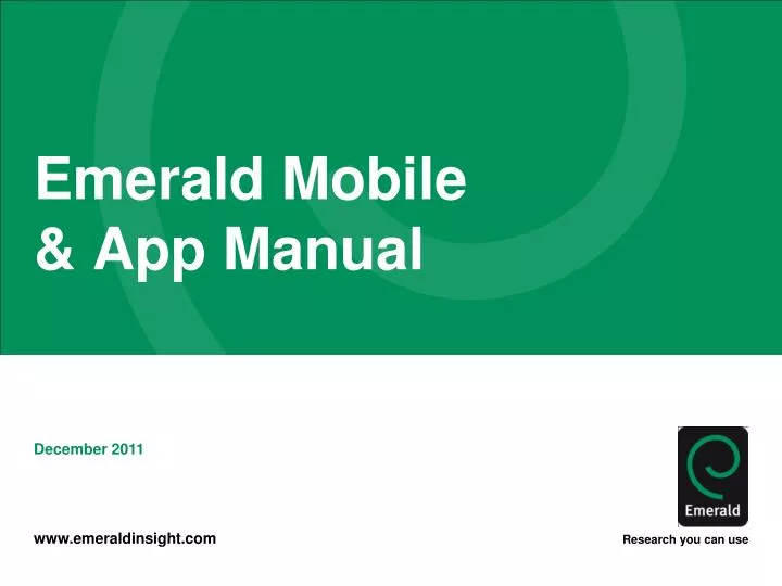 PPT - Emerald Mobile & App Manual PowerPoint Presentation, free ...