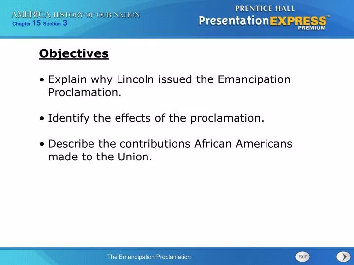 PPT - Explain why Lincoln issued the Emancipation Proclamation ...