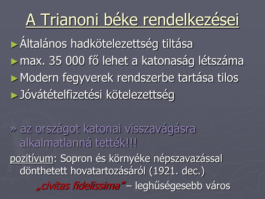 PPT - A trianoni béke és következményei PowerPoint Presentation, free ...