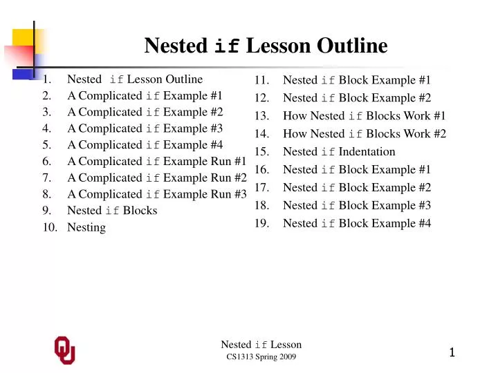 PPT - Nested if Lesson Outline PowerPoint Presentation, free download ...